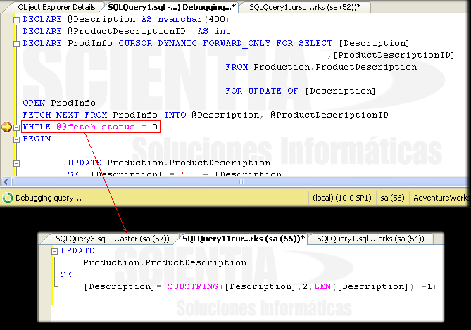 Cursores en SQL Server - Programando a medianoche